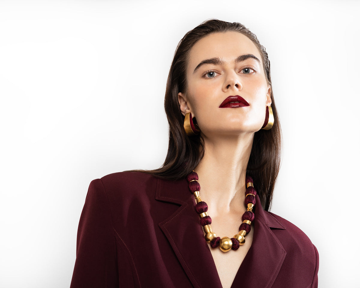 Silda Necklace | Red Wine – KATERINA MAKRIYIANNI